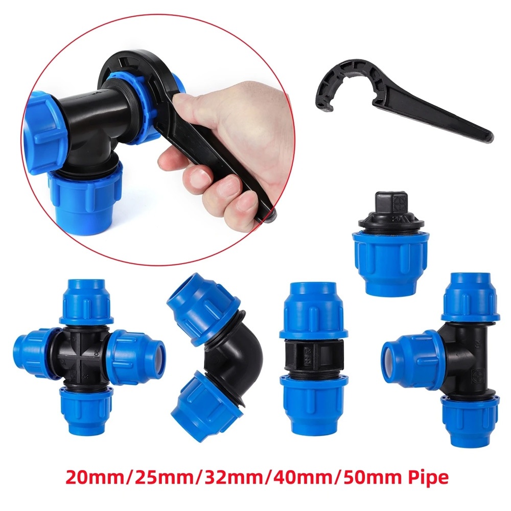1/2"-1" （20-32mm）PE-quick connector Fittings Coupling Elbow Tee PE compression accessories ...