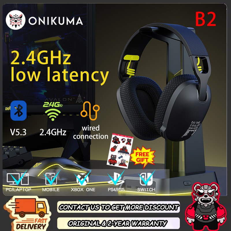 ONIKUMA B2 Bluetooth Headphones Three Mode 2.4G ANC Wireless Gaming ...