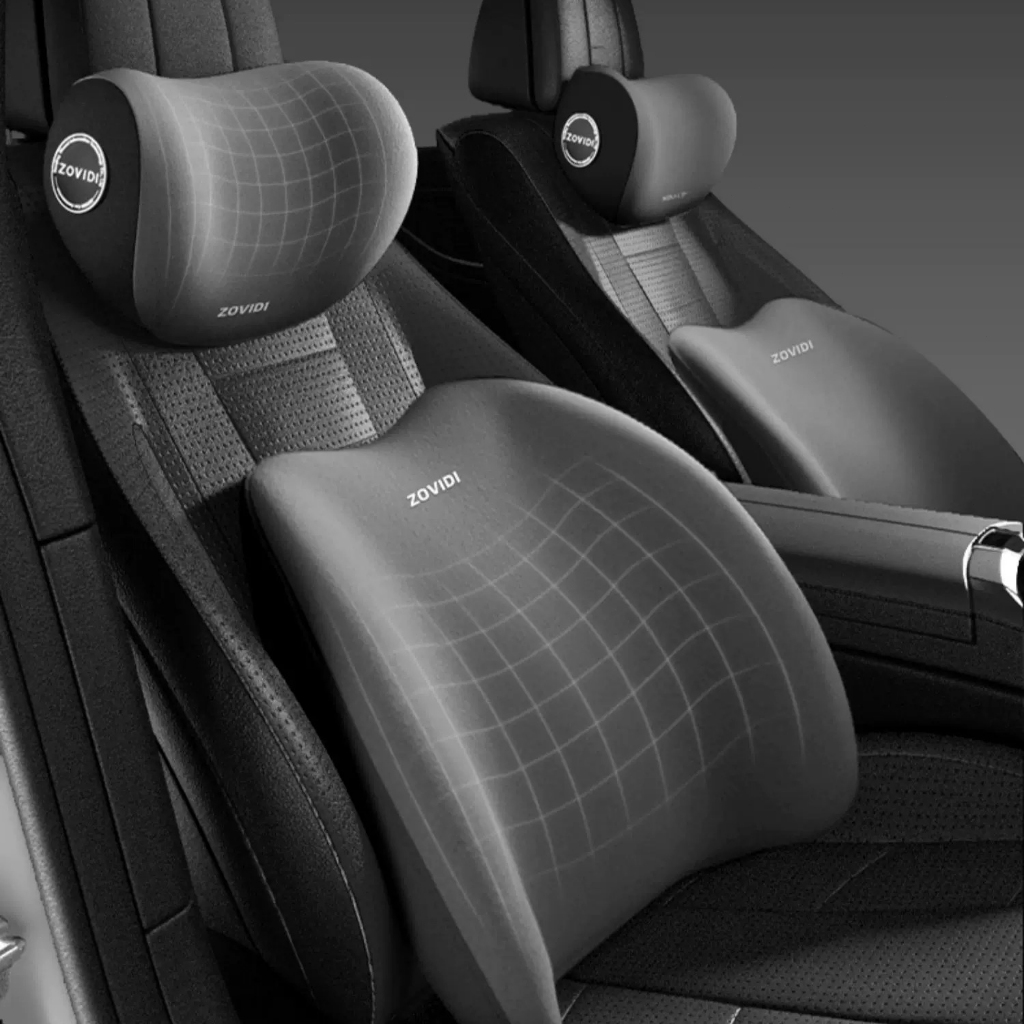 Car Neck Pillow Headrest Lumbar Support Breathable Relieve Stress Seat ...
