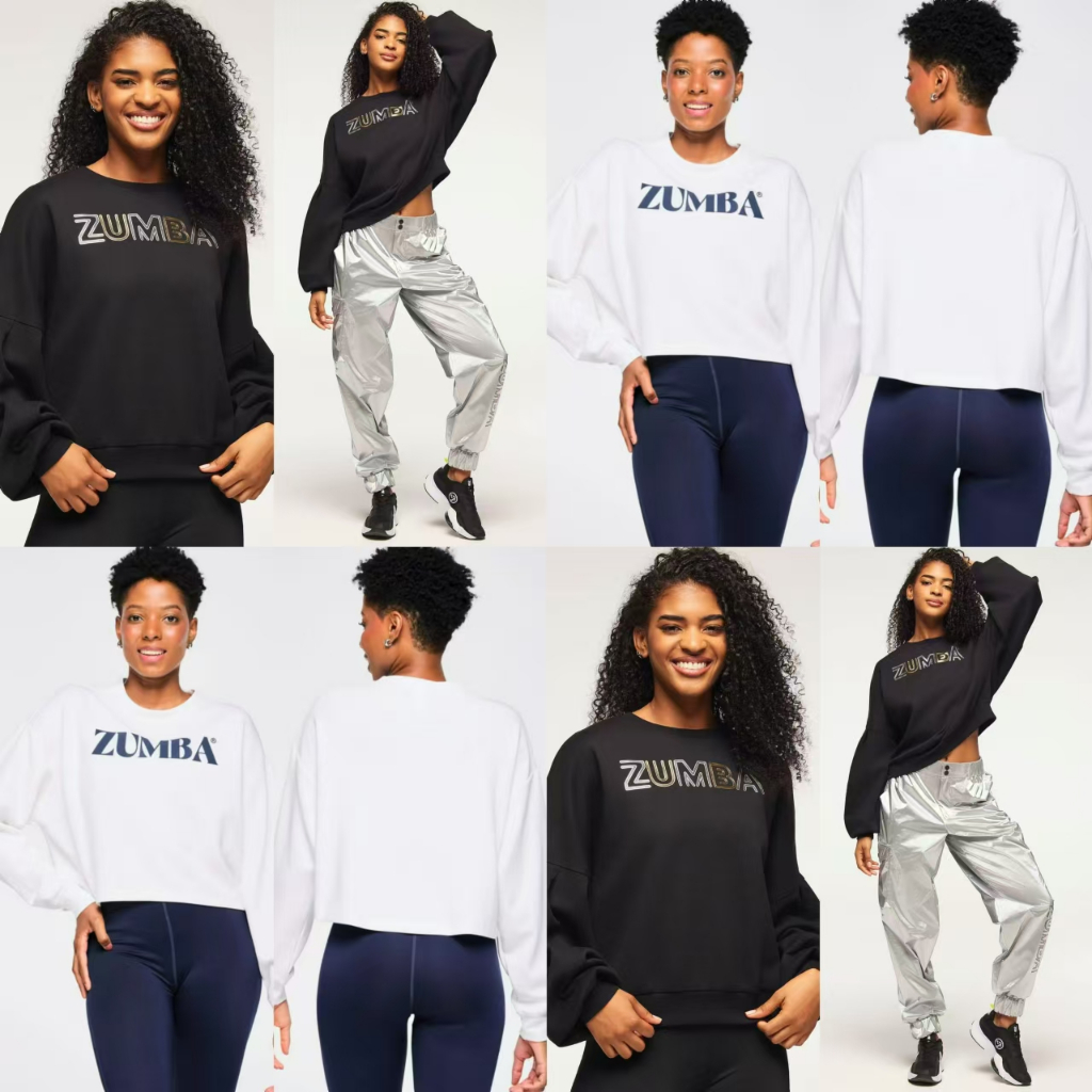 Zumba zumba ZW Dance Fitness Sports Black Long Sleeve 2025 Terry ...