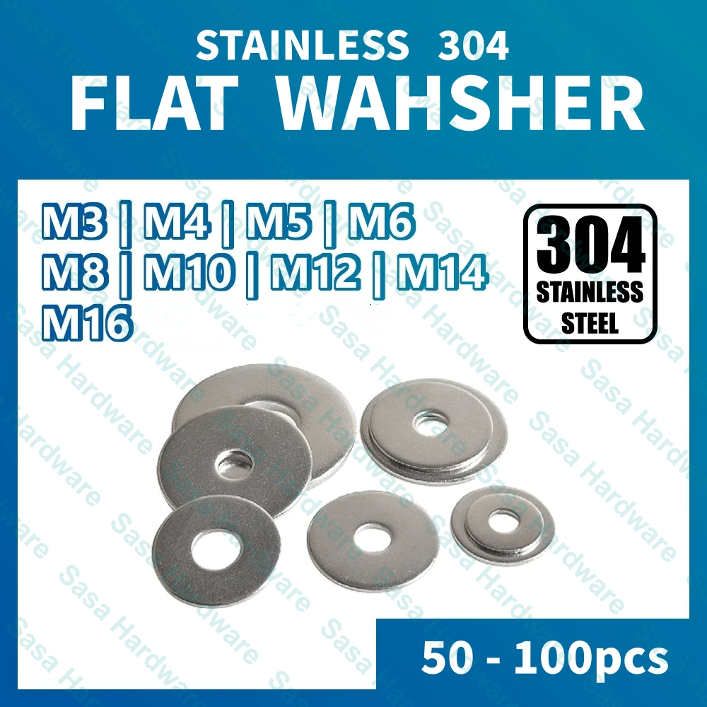 STAINLESS 304 FLAT WASHER 3MM-16MM (1/8 - 5/8) Sold per 50-100pcs | Shopee Philippines