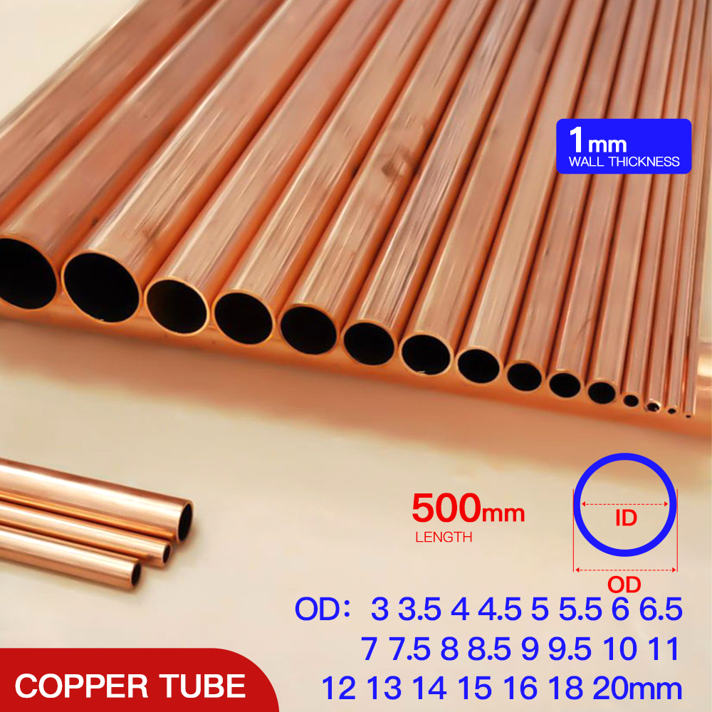 FUYI copper pipe wall thickness 1mm OD 3-20mm length 500mmmm outer ...