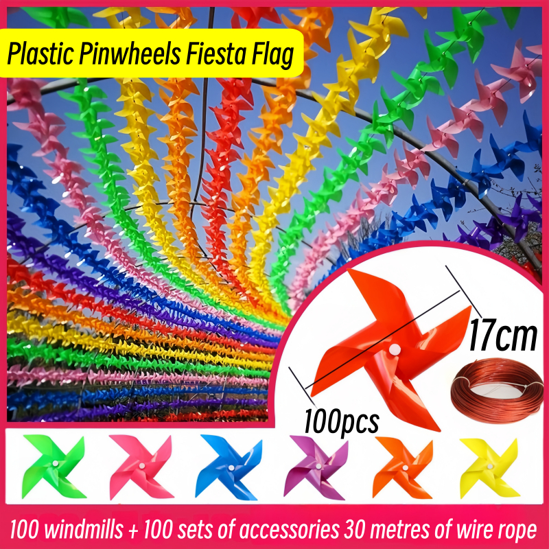 In stock 100Pcs Plastic Pinwheels Fiesta Flag Party Supply for Home ...
