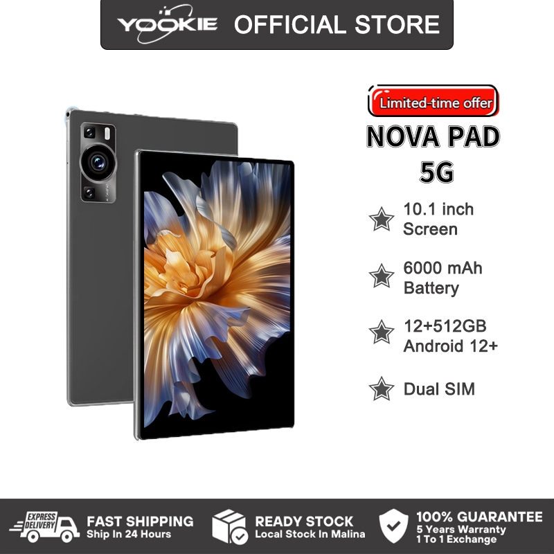 Yookie NOVA PAD TABLET Android 12 inch 12GB+512GB Gaming Tablet ...