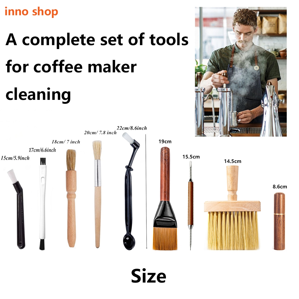 LOCAL STOCK 9PCS Coffee Tool Set Coffee Maker Cleaning Brush Coffee ...