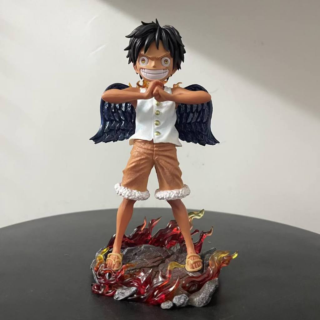 Anime One Piece Figure Seraphim Luffy Figures Childhood Luffy Figurine ...