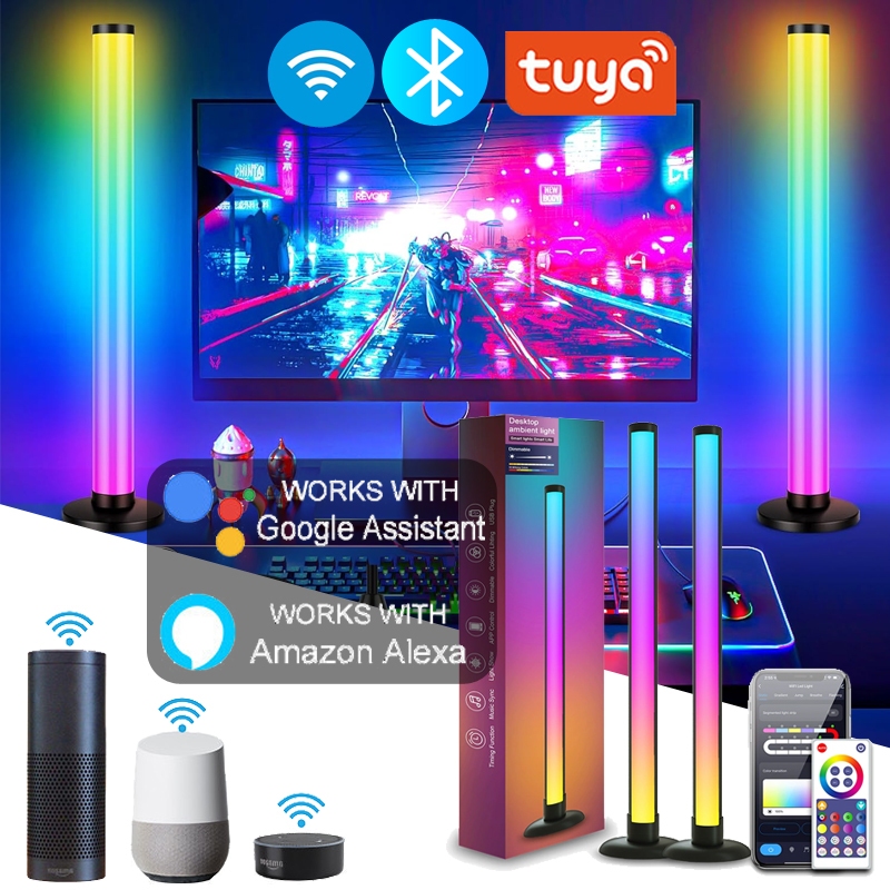 TUYA Smart LED Light Bars RGBIC Night Light With Music Sync Backlight ...