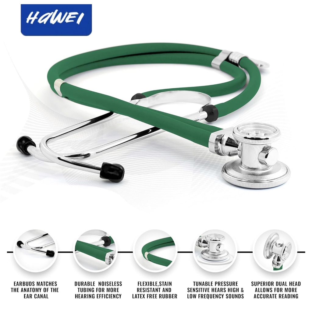 【Free Shipping】Hawei Professional Dual Head Stethoscope Set For Doctor ...