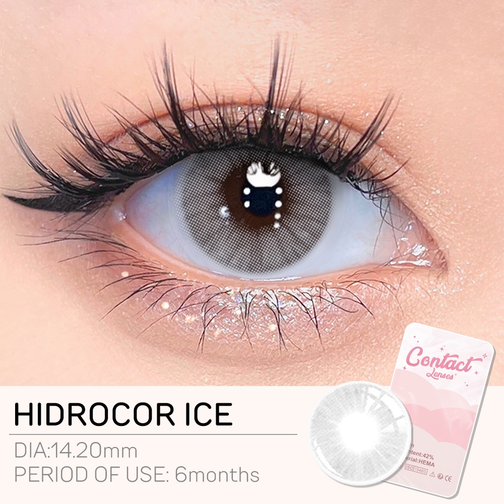 【graded Lens】UYAAI 1 Pair ICE Contact Lenses Gray contact lenses Annual ...