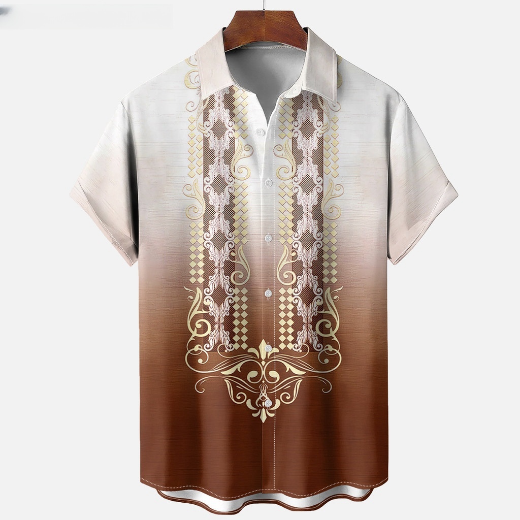 2025 Balong Top Men's Retro Ethnic Short Sleeve Shirt Philippine ...