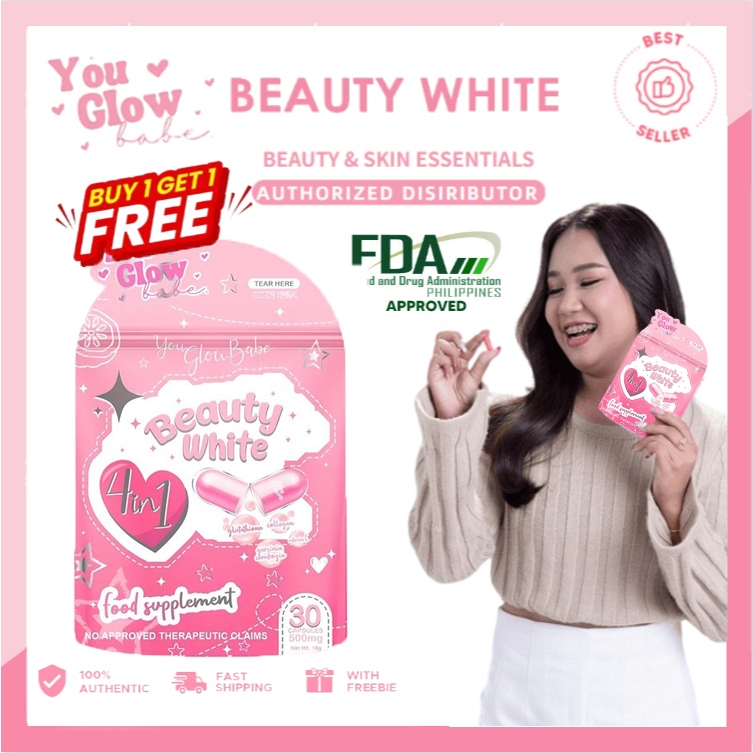 YOU GLOW BABE Beauty White 4in1 Gluthathione Collagen Slimming Advance Whitening Vitamin C 30 ...
