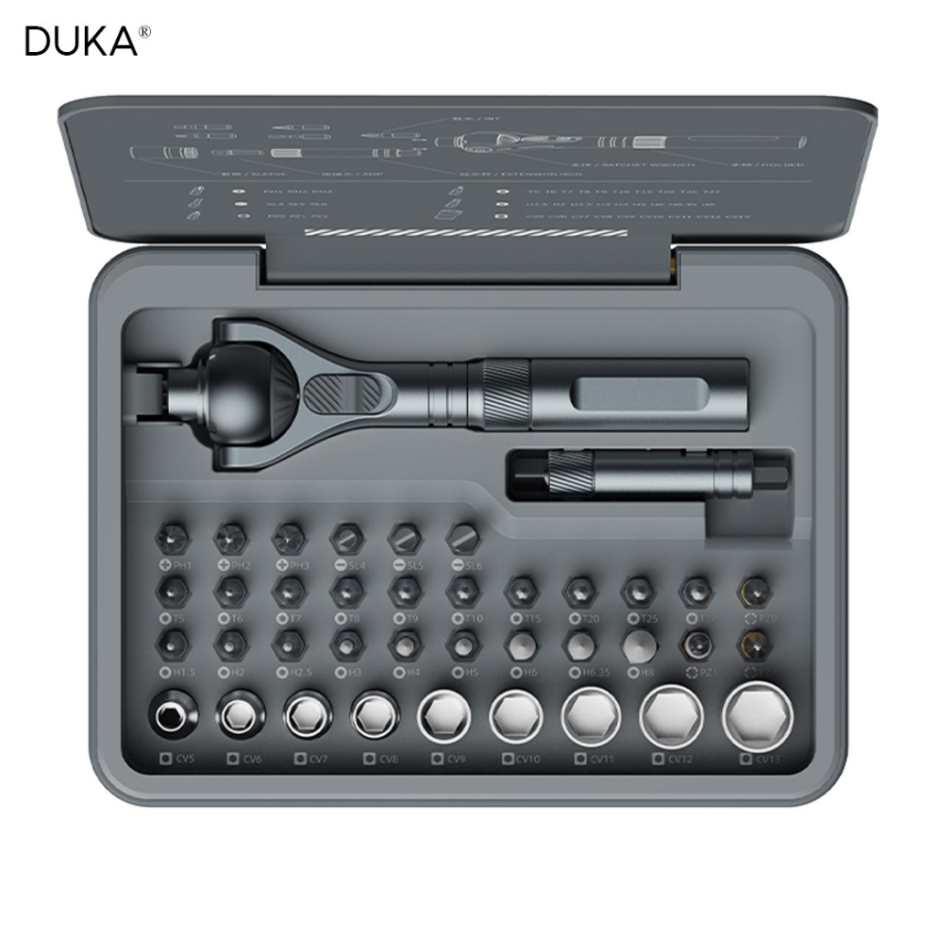 DUKA RS2 Ratchet Screwdriver Set 40 in 1 Multifunctional Toolbox Multi ...