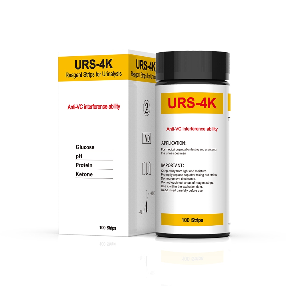 100pcs URS-4K Glucose Ketone Protein PH Strip Urinalysis Reagent test ...