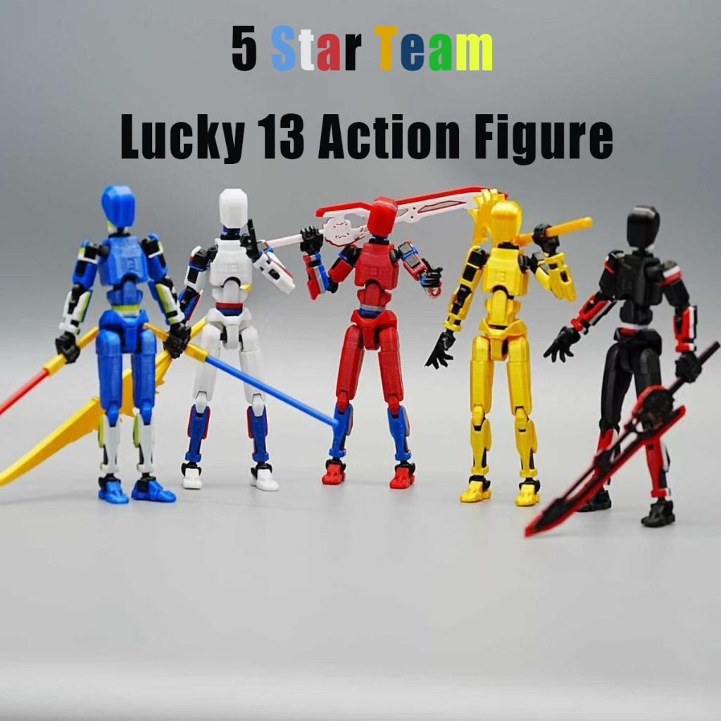 5 Star Team 3D printed Dummy Lucky 13 Action Figure,T13 DIY gift ...