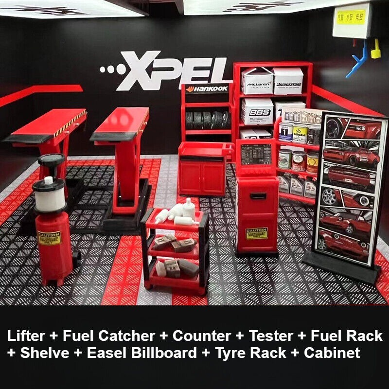 Diorama 1/18 Car Repair Model Set Workshop Garage Scene Display ...