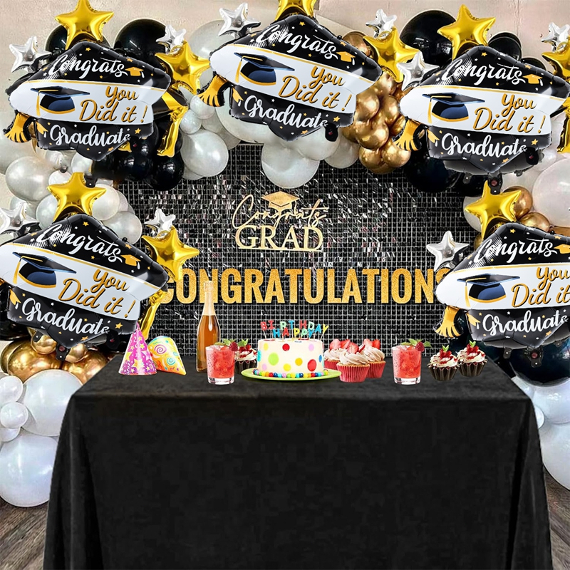 5pcs Graduation Cap Shaped Balloon Congrats Grad Balloons Happy ...