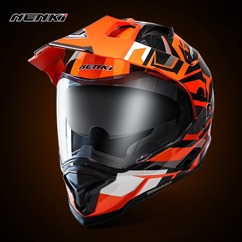 NENKI HELMET THERA ORANG NK-313 FULL FACE MOTOCROSS OFF ROAD FIBERGLASS ...