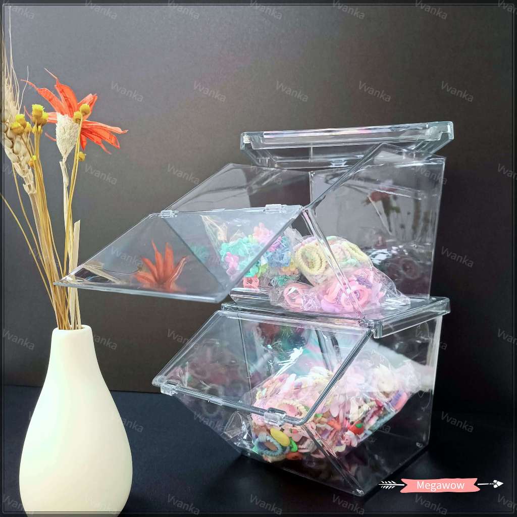 Stackable Clear Storage Box Organizer for Kids Hair Accessories Small ...