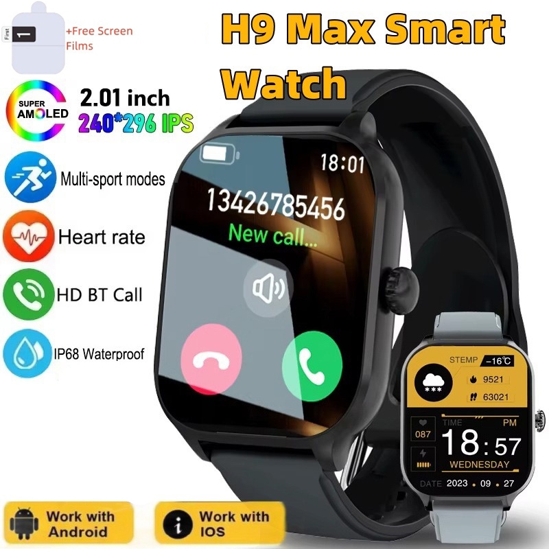Original H9 Max Smartwatch Women Sports Watch 2.19"HD Bluetooth Call ...