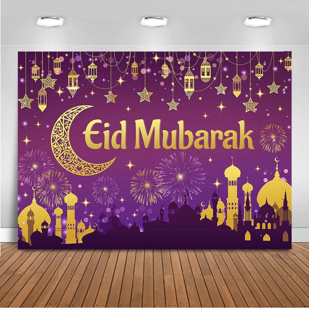 Eid Mubarak Photography Backdrop 5x3ft Eid Mubarak Decorations Eid ...
