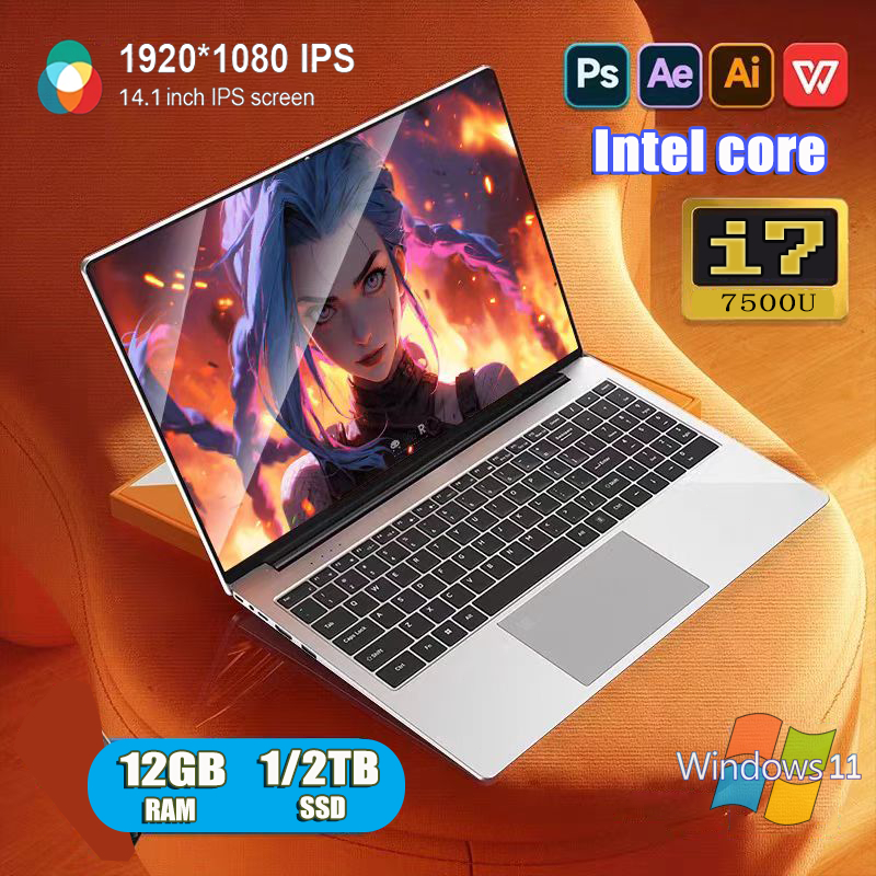 2025 New Original Intel Core i7-7500U Laptop14.1 FHD Screen 12GB RAM ...