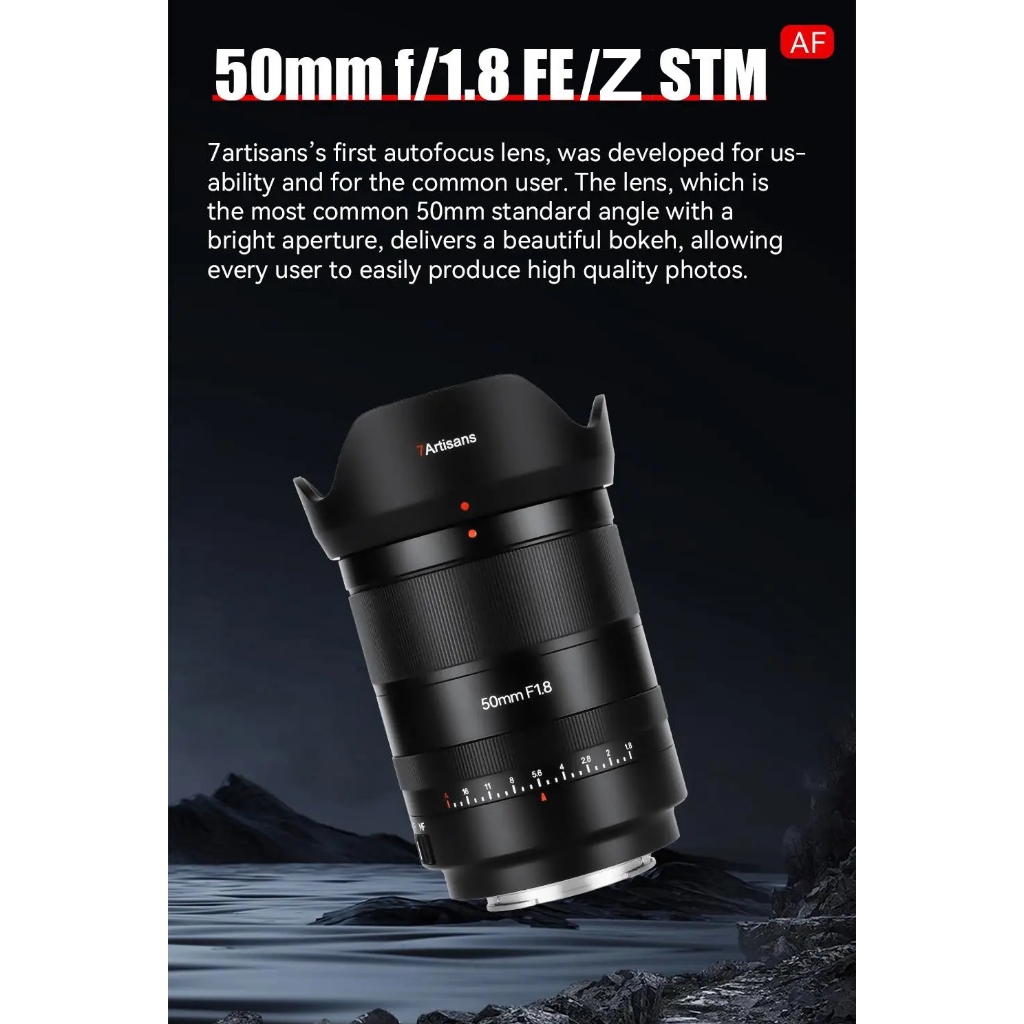 7artisans AF 50mm F1.8 STM Auto Focus Lens Full-Frame Large Aperture ...
