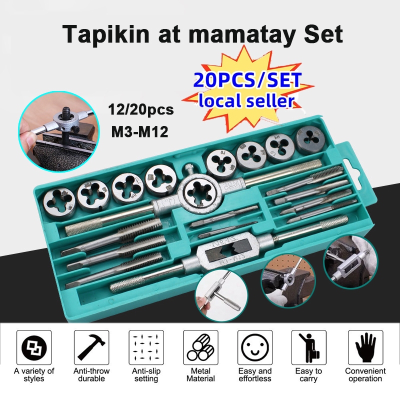 20/12PCS Adjustable Tap and Die Set Hand Tap Wrench threader Metric Threading Tool Set | Shopee ...