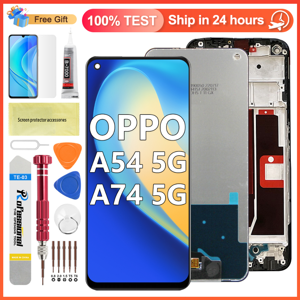 Original OPPO A54 A74 5G LCD CPH2195 CPH2197 CPH2263 Display Digital Touch Screen with Frame ...
