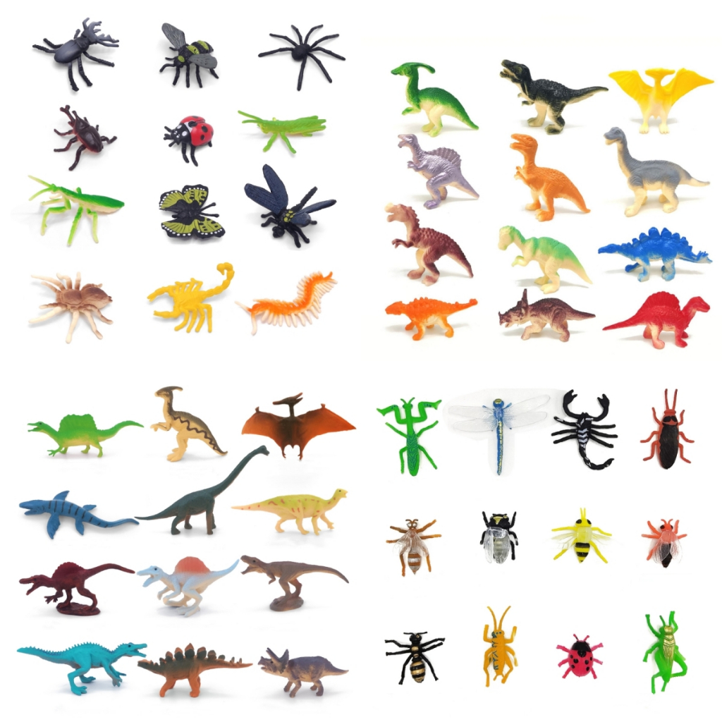 12pcs Mini Insect Dinosaur Wildlife Model Various Styles Children's ...