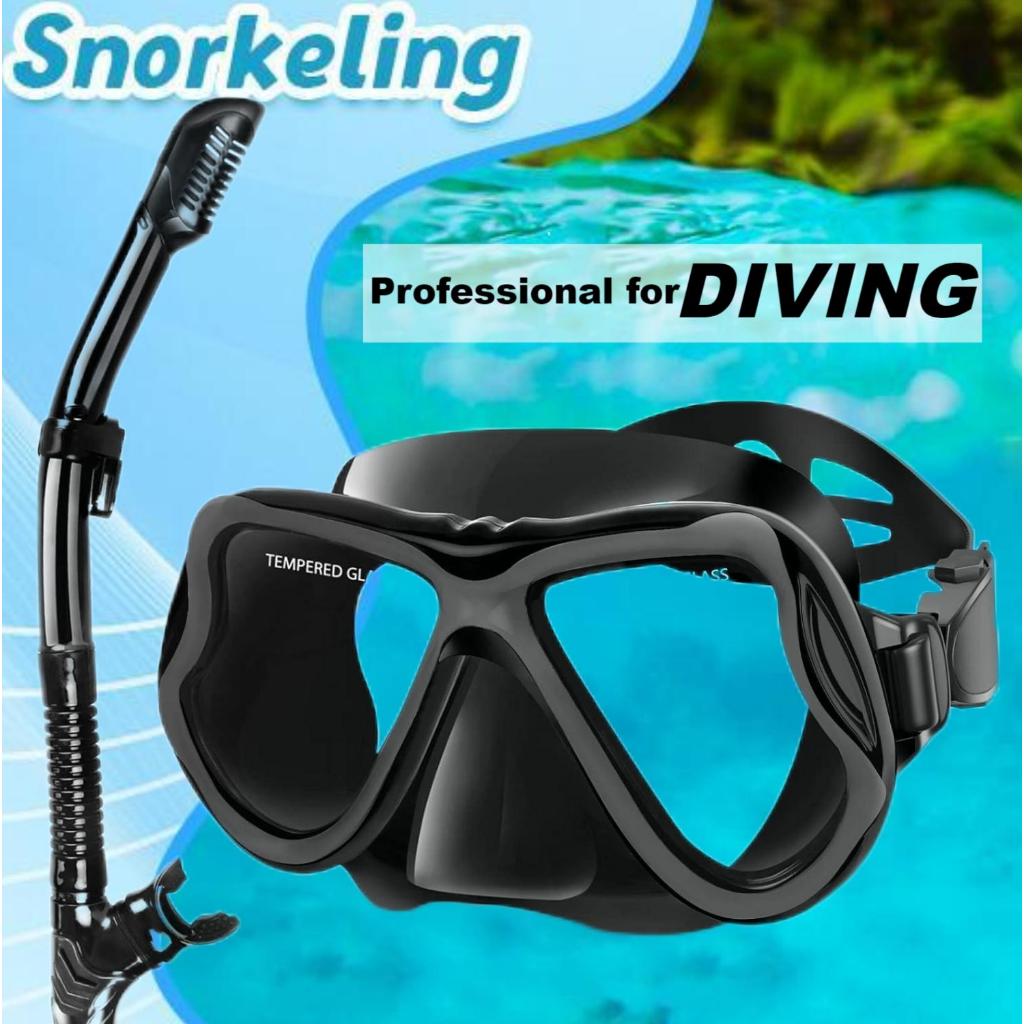 Dothnix Professional Diving Goggles with Snorkel, Diving Mask Tempered ...