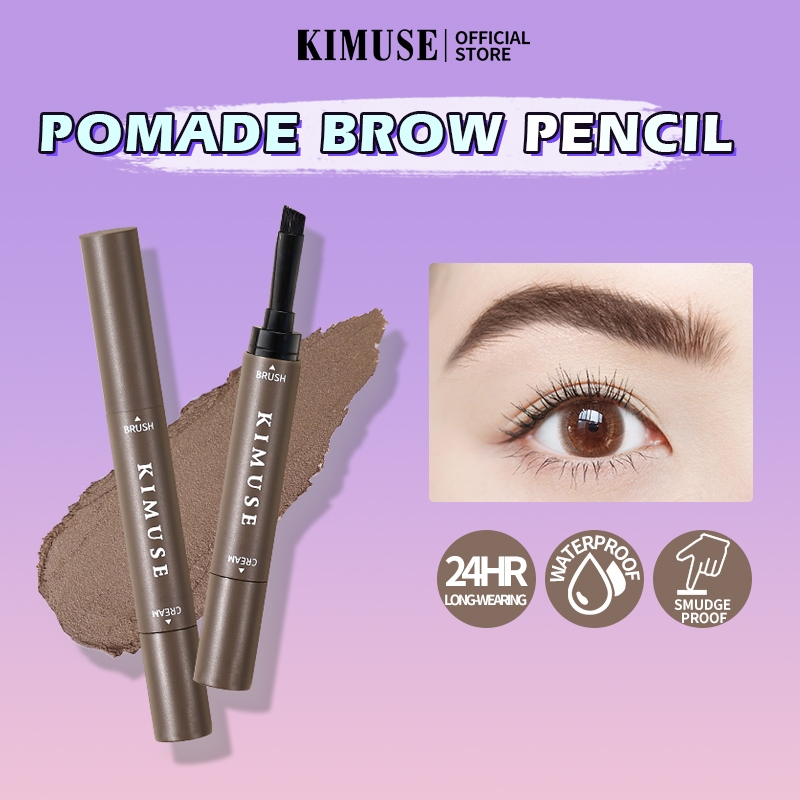 KIMUSE Eyebrow Cream Gel With Brush 2 IN 1 Pomade Brow Pencil Long ...