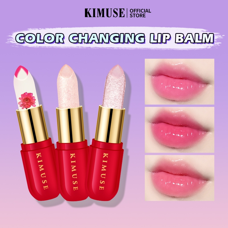 KIMUSE Color Changing Lip Balm Long-Lasting Waterproof Moisturizing Lip ...