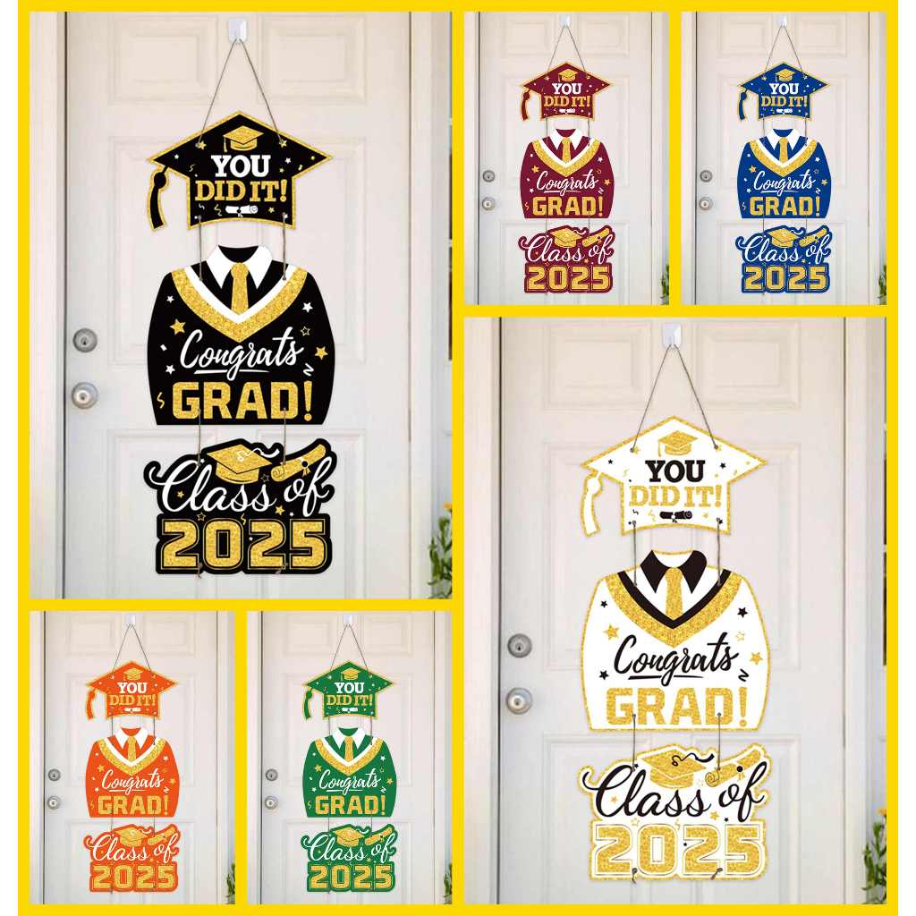 Graduation Decorations Graduation Door Hanging Sign Cloth Pattern ...