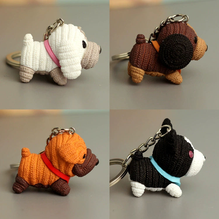 Cute puppy keychain Crochet style PVC keychain creative cute backpack ...