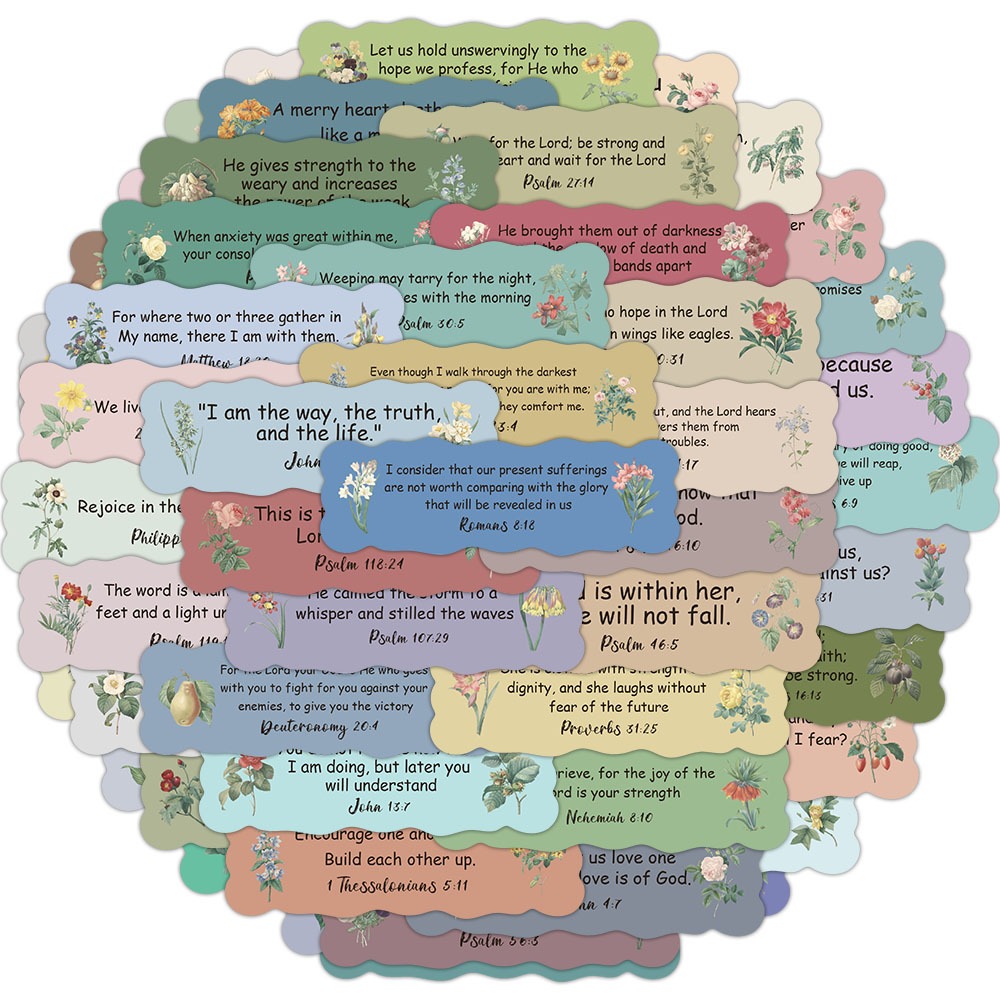 [Large Sticker]50pcs Colorful Bible Verse Stickers for Luggage Laptop ...