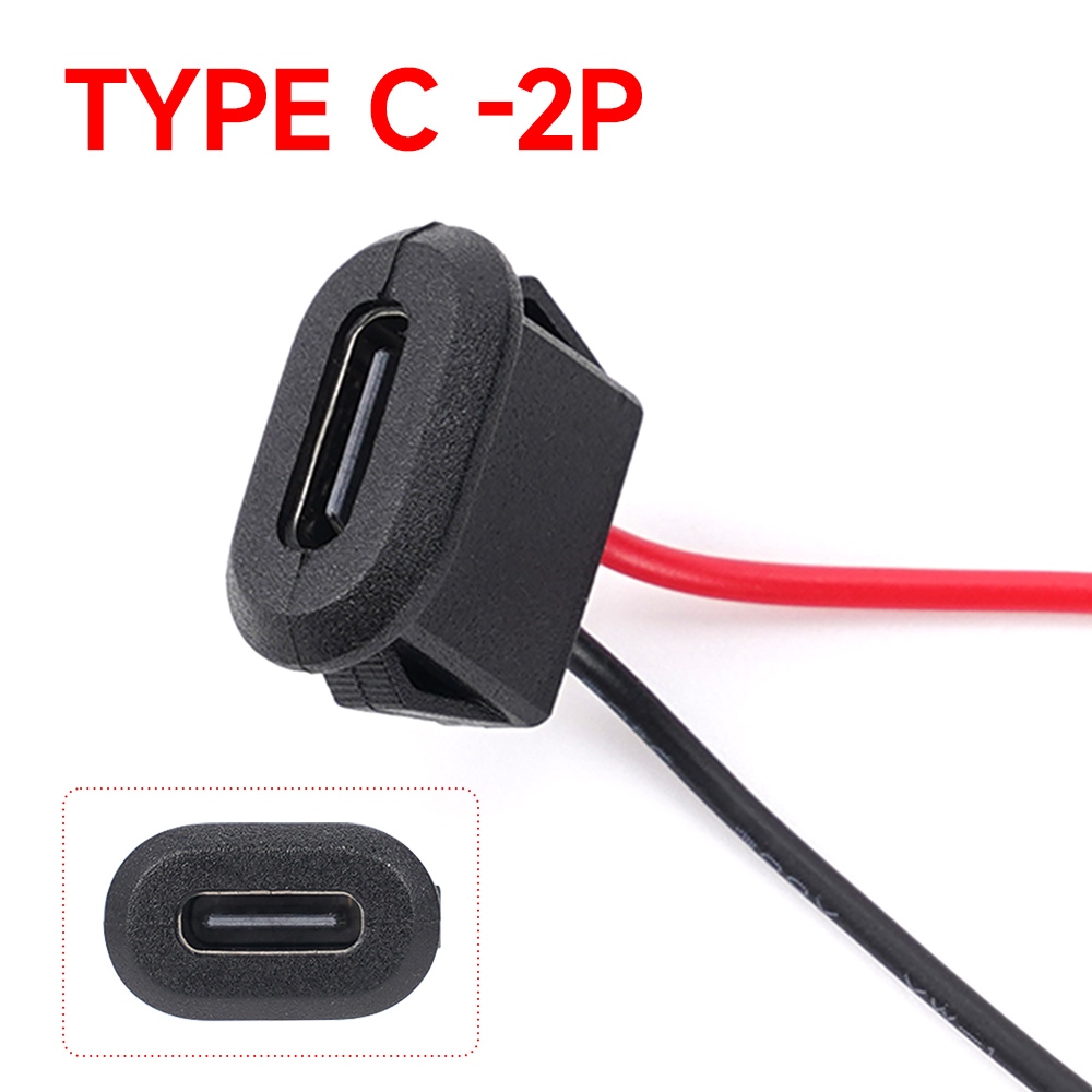 1/3/5/10Pcs USB Type-C 2 Pins Connector Jack Charger Plug Port Oval ...