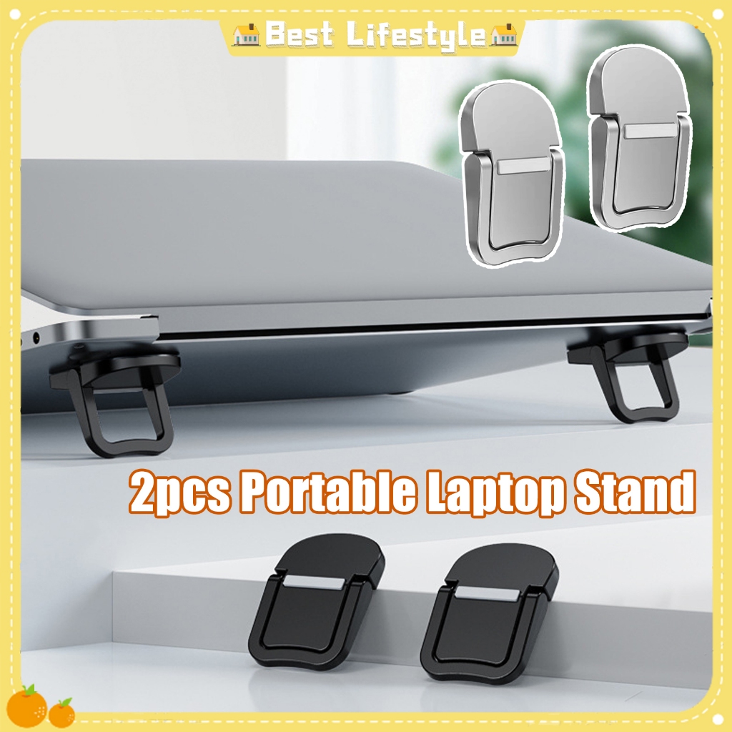 2pcs Portable Laptop Stand With 2 Adjustable Angles Foldable Bracket ...