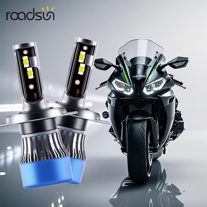 Roadsun 1PC H4 HS1 H7 H11 Motorcycle LED Headlight Bulbs 60W 6000K ...