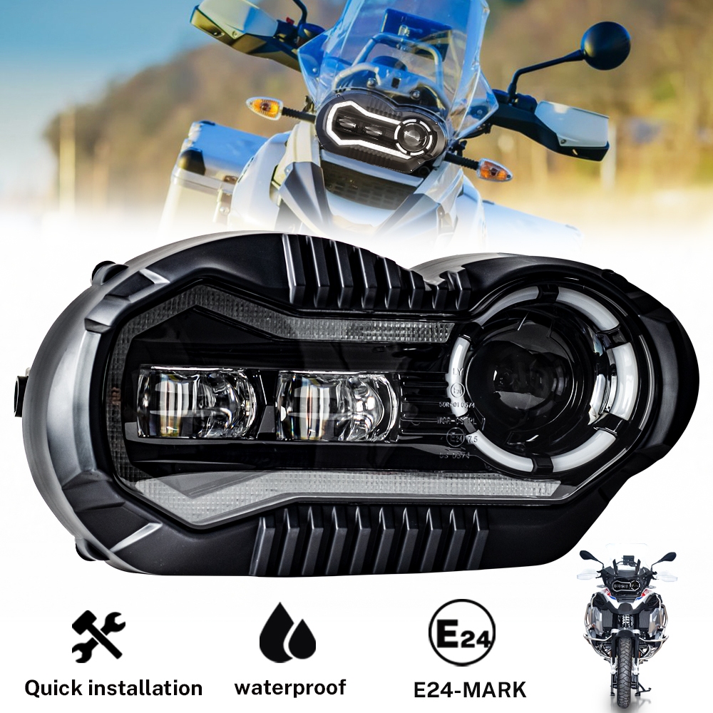 24 E9 E-Mark Approved 110W Motorcycle LED Projector Headlight Assembly ...