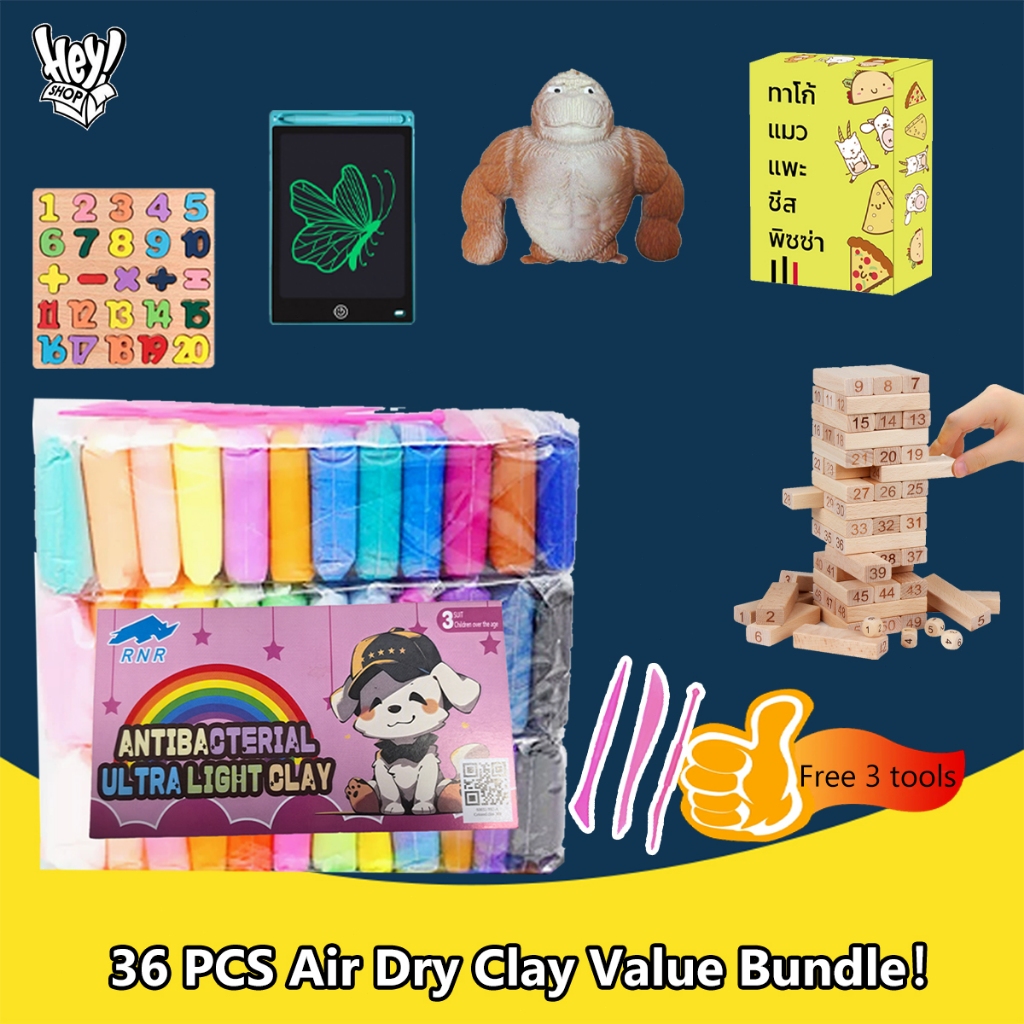 36 Colors Air Dry Clay Value Pack Air Dry Clay Lightweight Clay Super ...