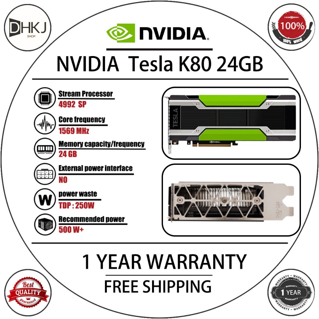 UESD NVIDIA Tesla K80 24GB High Performance GPU for Data Center AI and ...
