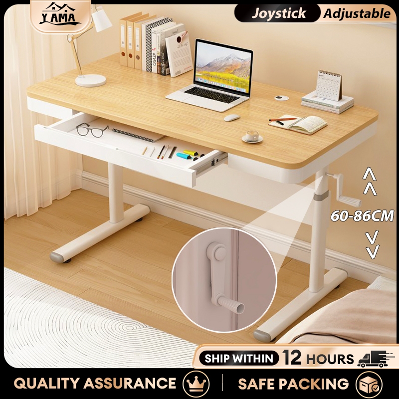 Adjustable Computer Table Hand-cranked Lift Table Standing Laptop Table ...