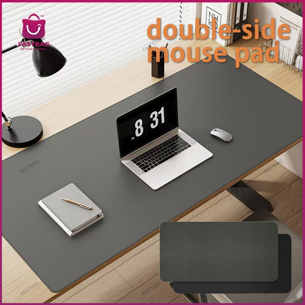 【COD】 Double - Side PU Leather Desk Pad Waterproof Mouse Keyboard Pad ...