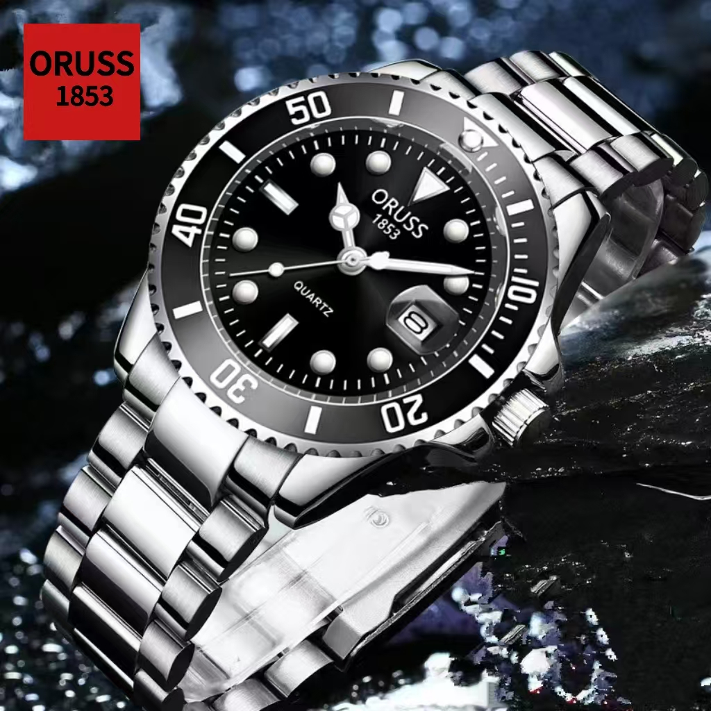 [Gift][With Box]ORUSS Original Men Luxury Stainless Steel/Leather ...