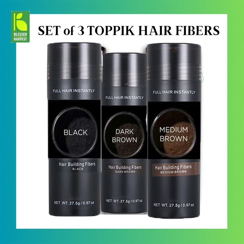 [Local Stock] 3pcs/set Toppik Hair Fibers Unisex Toppik Hair Building ...