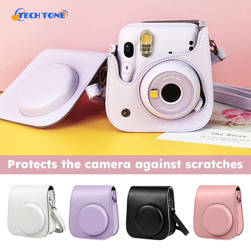 Leather Case Bag Cover Plain Colors for Fujifilm Instax Mini 11 Instant ...
