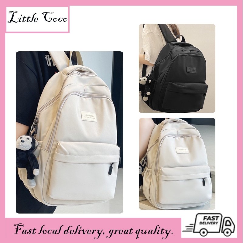 Backpack for women Large Capacity bag for school Solid Color Simple ...