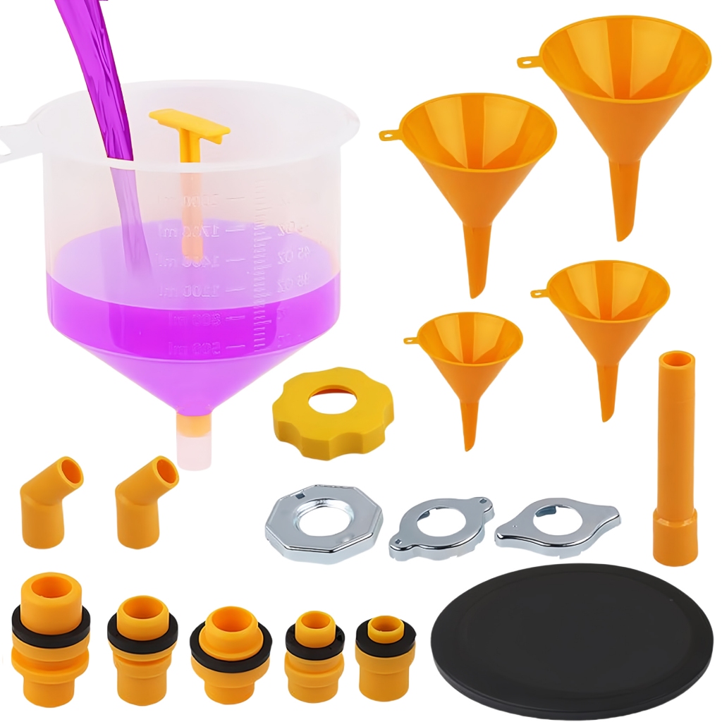 19 Piece No Spill Coolant Filing Funnel Kit,Spill Proof Radiator ...