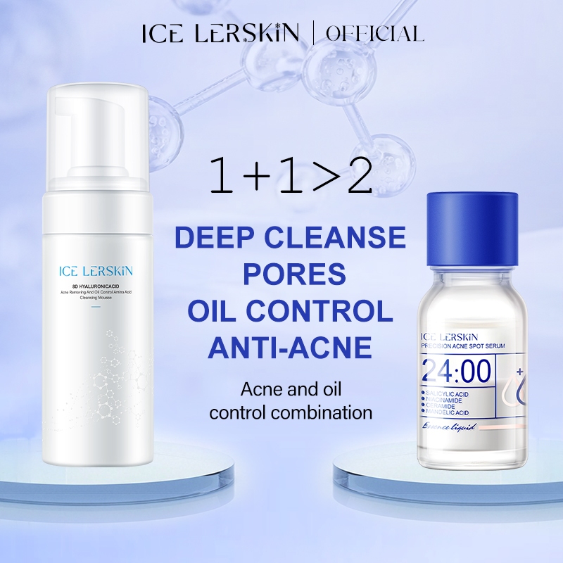 ICE LERSKIN Anti-Acne Essence + Anti-Acne Cleanser - Anti-Acne Set ...