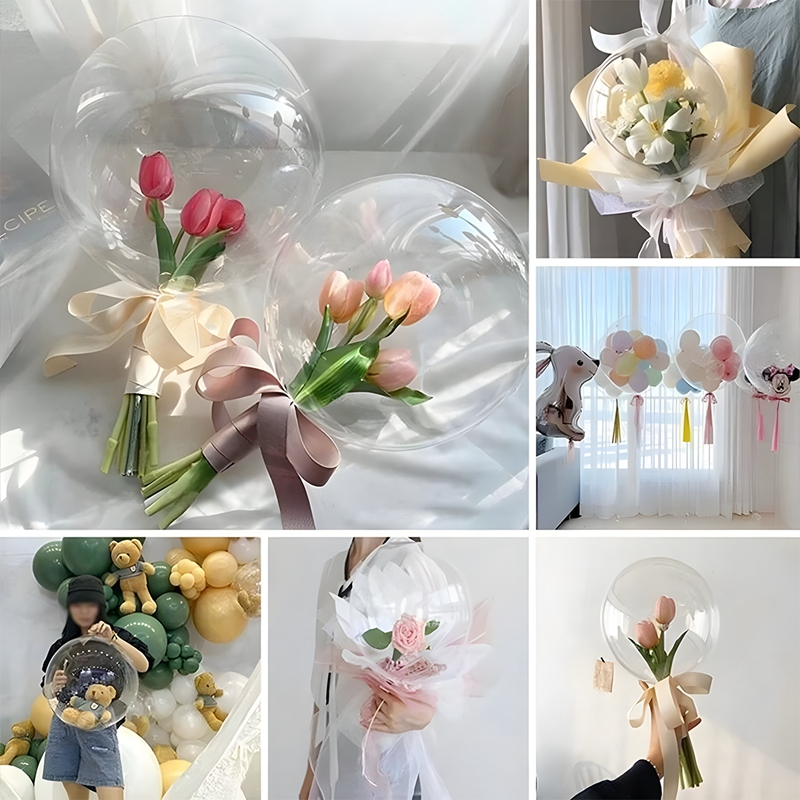 35PCS Clear Balloons Pre-Stretched Extra Wide Mouth BoBo Balloons for ...